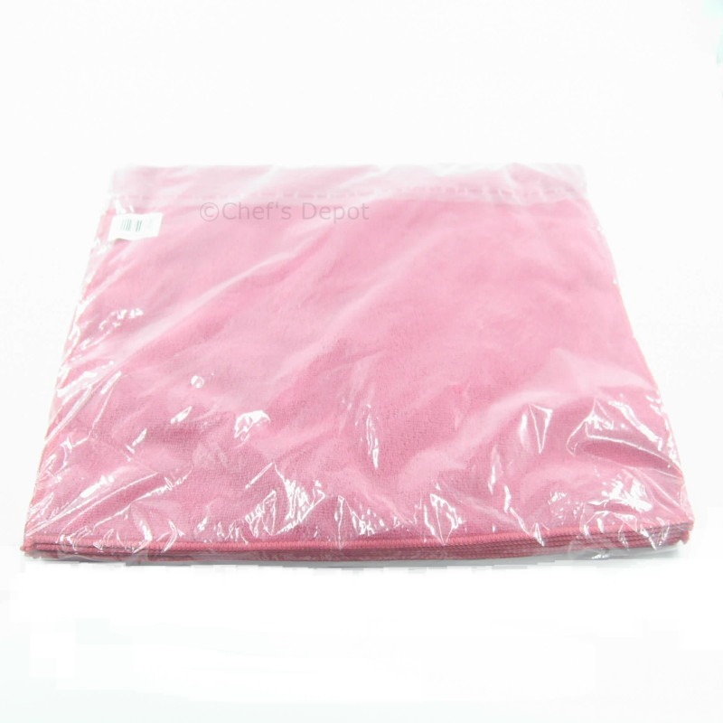 Chef’Selection ** Red Microfiber Cloth – 16×16, 10Pcs – CHEF's DEPOT