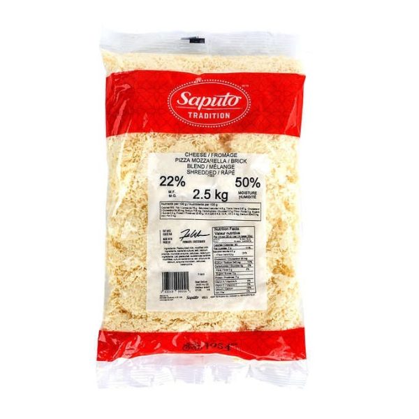 Saputo ** Pizza Mozzarella / Brick Blend Shredded 22%, 2.5kg – CHEF's DEPOT