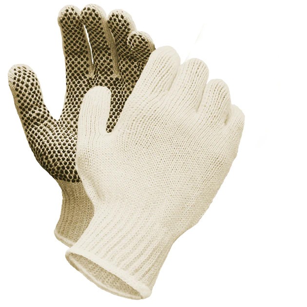 Ronco ** Poly/Cotton String Knit Glove With PVC Dots, Small (222S), 12 ...