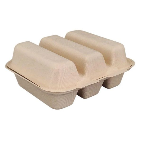 Eco-Craze ** 3 Compartment Taco Bagasse Container, 50pcs – CHEF's DEPOT